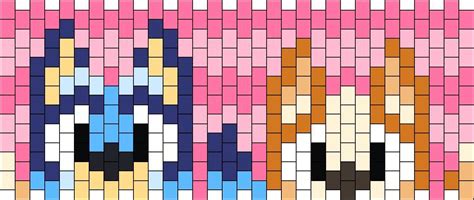 Bluey And Bingo Cuff Pattern Kandi Pattern Kandi Patterns Kandi Cuff Patterns Kandi