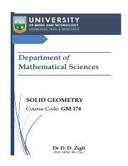 Introduction To Solid Geometry Concepts And Applications For Course Hero