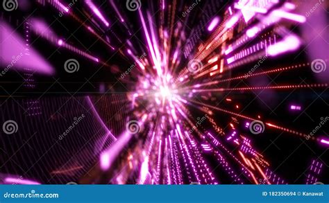 Digital Cyberspace With Particles And Technology Digital Network Connections Geometric Abstract