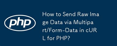 How To Send Raw Image Data Via Multipart Form Data In CURL For PHP PHP Tutorial Php Cn