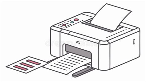 Printer With Paper Document Output And Printing Service Design Vector