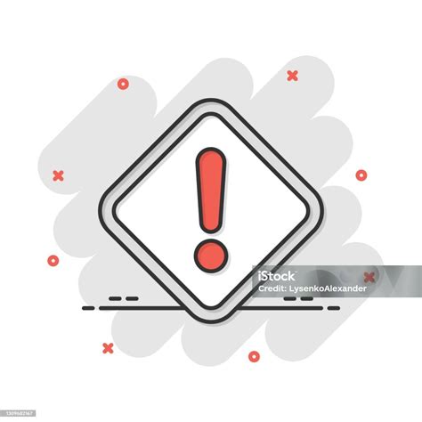 Utropstecken I Komisk Stil Fara Larm Vektor Tecknad Illustration