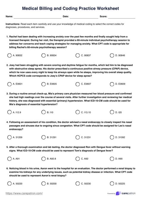 coding audit worksheet