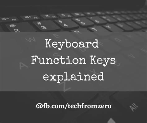 Tech From Zero Some Keyboard Function Keys Explained