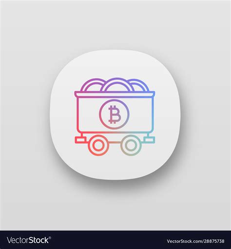 Bitcoin Mining Business App Icon Royalty Free Vector Image
