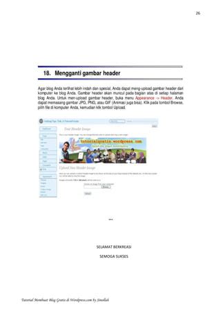 Membuat Blog Gratis Di Wordpress PDF