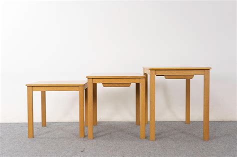 Vintage Scandinavian Oak Nesting Tables For Sale At 1stdibs