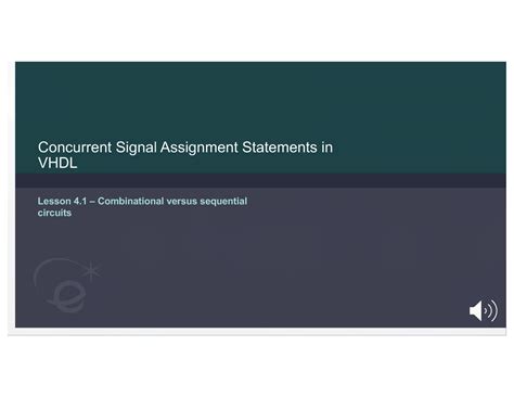 Chapter 4 Lecture Notes 4 Lesson 4 Combinational Versus Sequential Circuits Concurrent