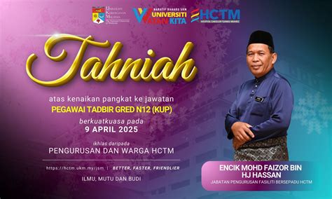 Tahniah Encik Mohd Faizor Hj Hassan Jabatan Pengurusan Fasiliti Bersepadu