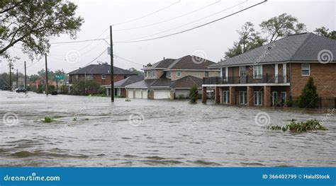 Rising Sea Levels Depict Coastal Flooding Inundation Of Islands Stock Image