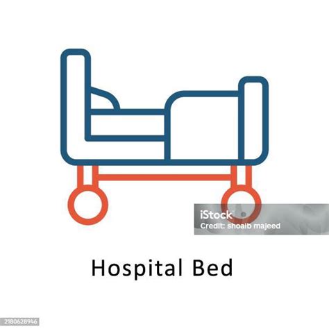 병원 침대 벡터 개요 두 가지 색상 디자인 아이콘입니다 흰색 배경에 자원 봉사 기호 Eps 10 파일 가정의 방에 대한 스톡 벡터 아트 및 기타 이미지 Istock