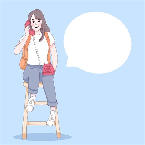 기도하는 소녀 만화 일러스트 레이션 프리미엄 벡터