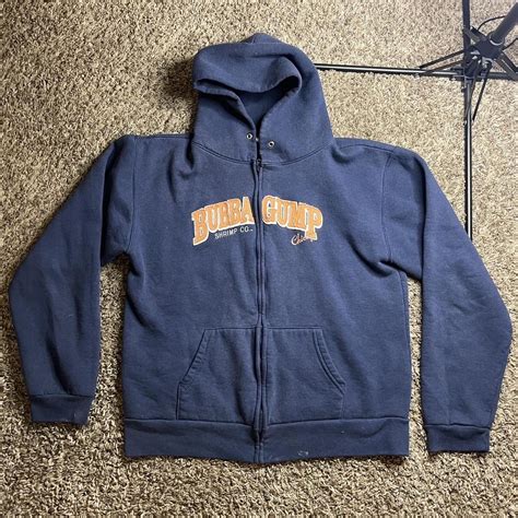 Graphic Navy Bubba Gump Jacket Model Is 58 Depop