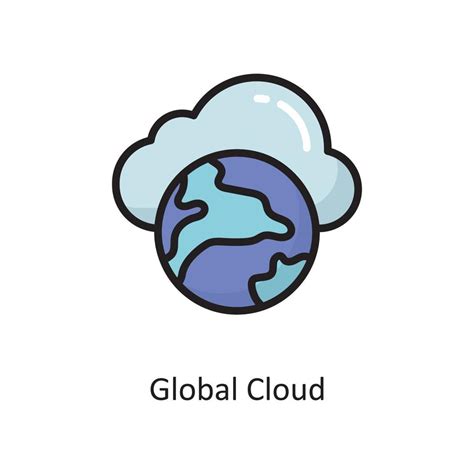 Global Cloud Vector Filled Outline Icon Design Illustration Cloud Computing Symbol On White
