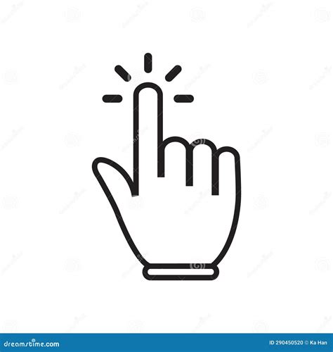 Hand Pointer Cursor Icon Vector Computer Finger Mouse Sign Symbol Stock Vector Illustration