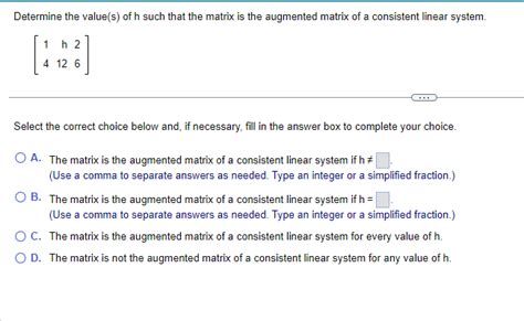 Solved Determine The Value S Of H Such That The Matrix Is Chegg Com