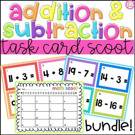 Addition And Subtraction Task Cards Addition And Subtraction Scoot Addition And Subtraction