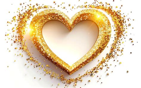 Premium Photo Heart Of Gold Glitter With A Heart That Says Love