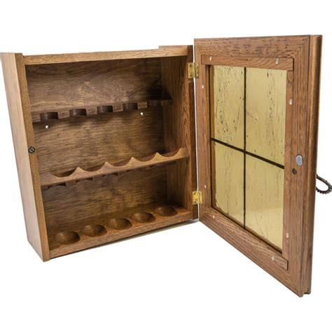 Pipe Cabinet Oak With Stained Glass For 10 Pipes