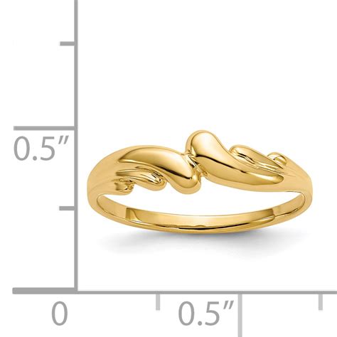 14k Polished Swirl Dome Ring Sz 7 Sunshine Jewelers