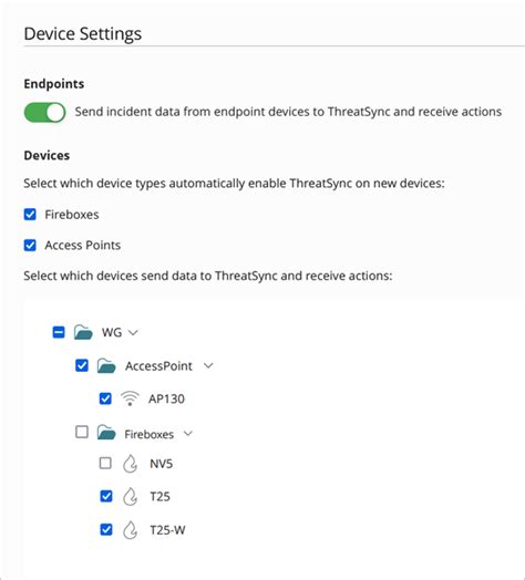 Configure Device Settings In Threatsync