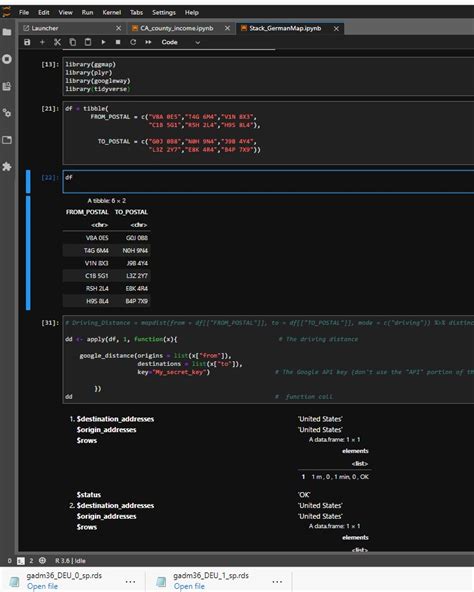R Having Problem With Ggmaps Mapdist Function Stack Overflow