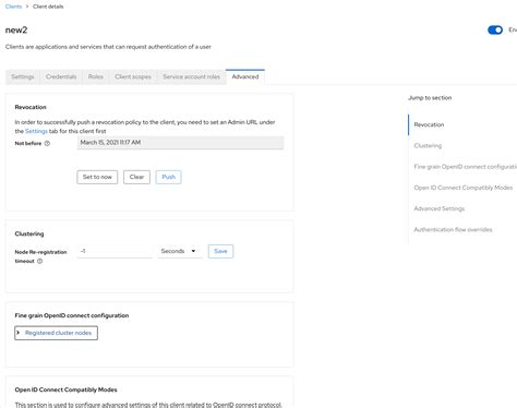 [ux review] advanced tab in clients · issue 18791 · keycloak keycloak