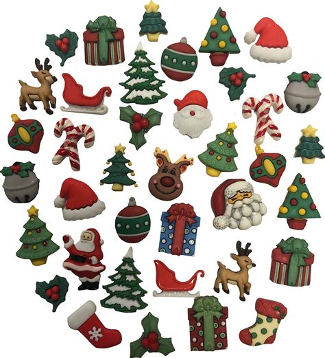 Buttons Galore 60 Assorted Christmas Buttons For Sewing