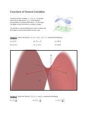 Functions Of Several Variables Pdf Functions Of Several Variables A Function Of Two