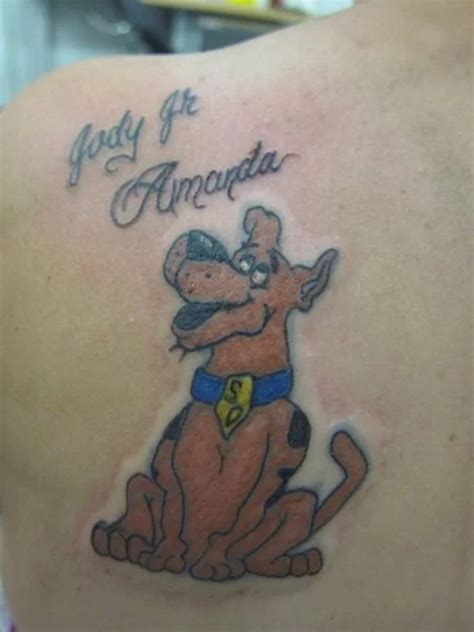 Lovely Scooby Doo Back Tattoo