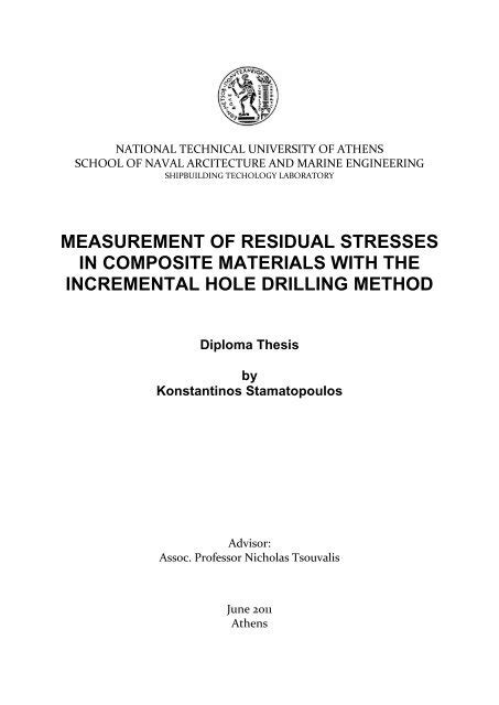 Measurement Of Residual Stresses In Composite Materials With The