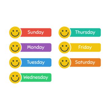 요일 레이블의 이름 Png 일러스트 이미지 및 Psd 파일 Pngtree에 무료 다운로드