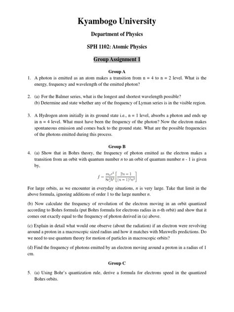 Assignment 1 1 Pdf Electron Photon