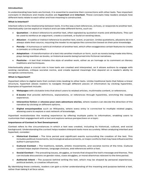hypertext and intertext lesson 1 pdf intertextuality human
