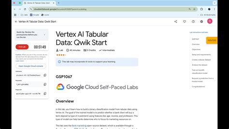 2025 Vertex Ai Tabular Data Qwik Start Qwiklabs Gsp1067
