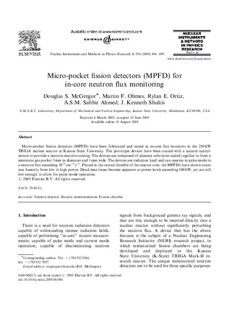 pdf micro pocket fission detectors mpfd for in core neutron flux