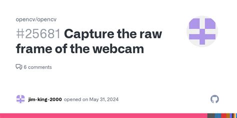Capture The Raw Frame Of The Webcam Issue Opencv Opencv GitHub