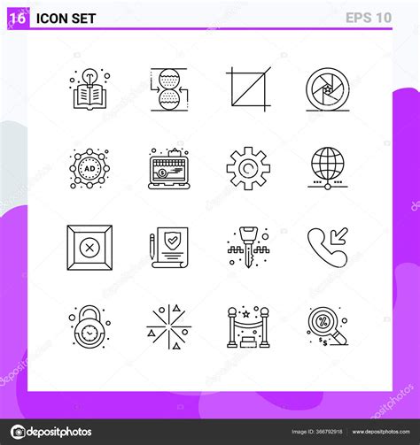 Universal Icon Symbols Group Modern Outlines Strategy Crop Superstar