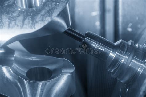 The 5 Axis Machining Center Cutting The Automotive Parts By Ball End