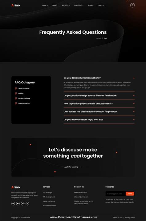 FAQ Page Creative Agency React Template Corporate Web Design Creative Agency Website