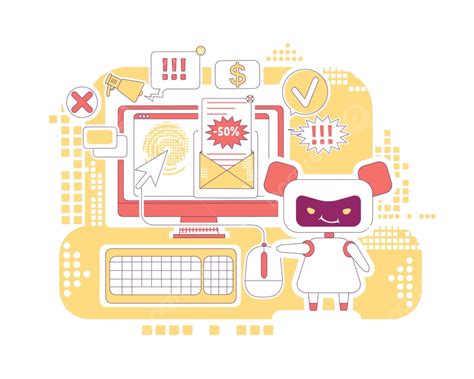 spamming robot concept for web design ai letter farming vector ai