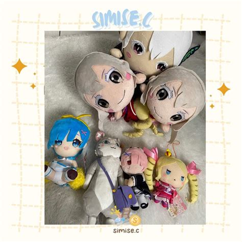 Re Zero Plush Rezero Anime Doll Rem Ram Echidna Emilia Puck Beatrice Shopee Malaysia