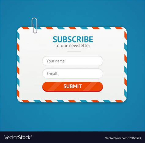 Subscribe To Newsletter Form Royalty Free Vector Image