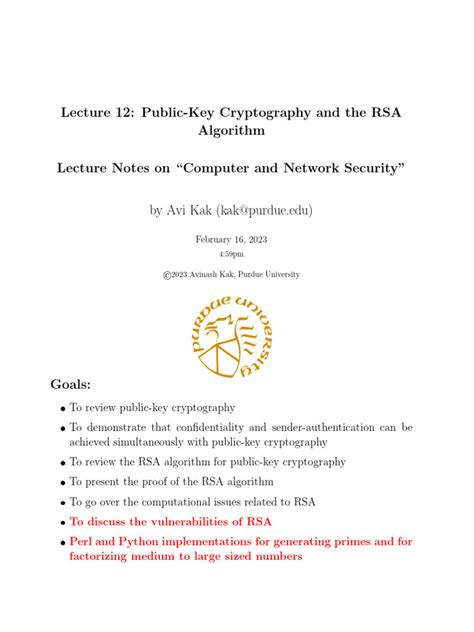 Lecture 12 Pdf Public Key Cryptography Cryptography