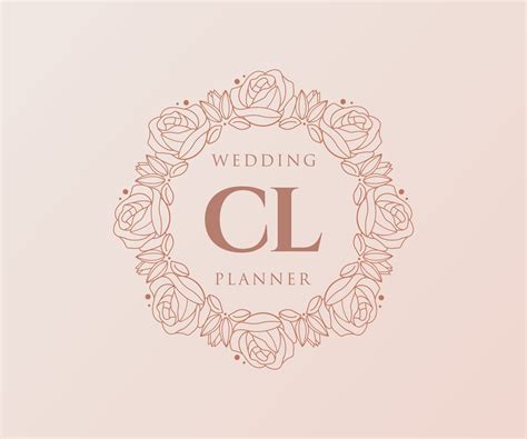 Cl Initials Letter Wedding Monogram Logos Collection Hand Drawn Modern Minimalistic And Floral