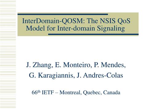 Ppt Interdomain Qosm The Nsis Qos Model For Inter Domain Signaling