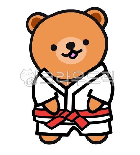 태권도 태권도일러스트 태권도캐릭터 곰돌이캐릭터 태권도복 사진이미지일러스트캘리그라피 Nlsha작가