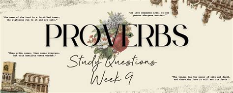 Study Questions Proverbs Week 9 Christ Community Church