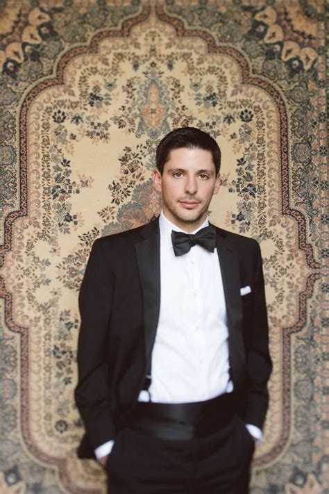 Groom In A Black By Vera Wang Tuxedo