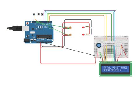 Circuit Design Contador De Pessoas No Ambiente Tinkercad
